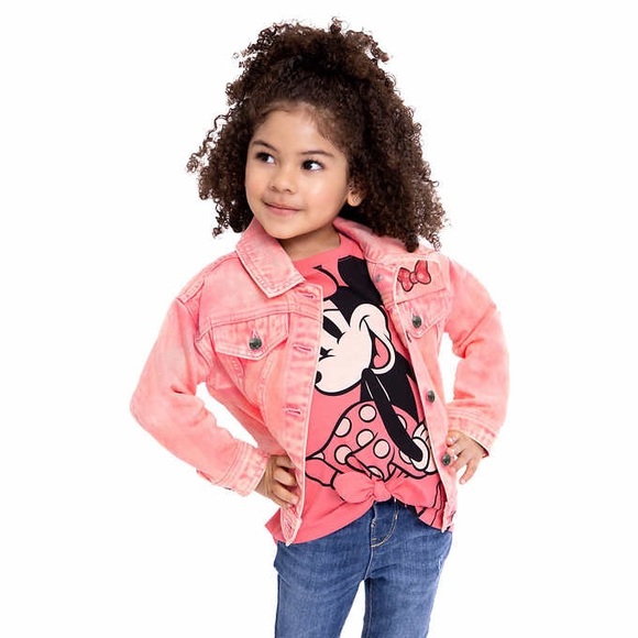 Disney | Jackets & Coats | Minnie Mouse Character Kids Denim Jacket And ...